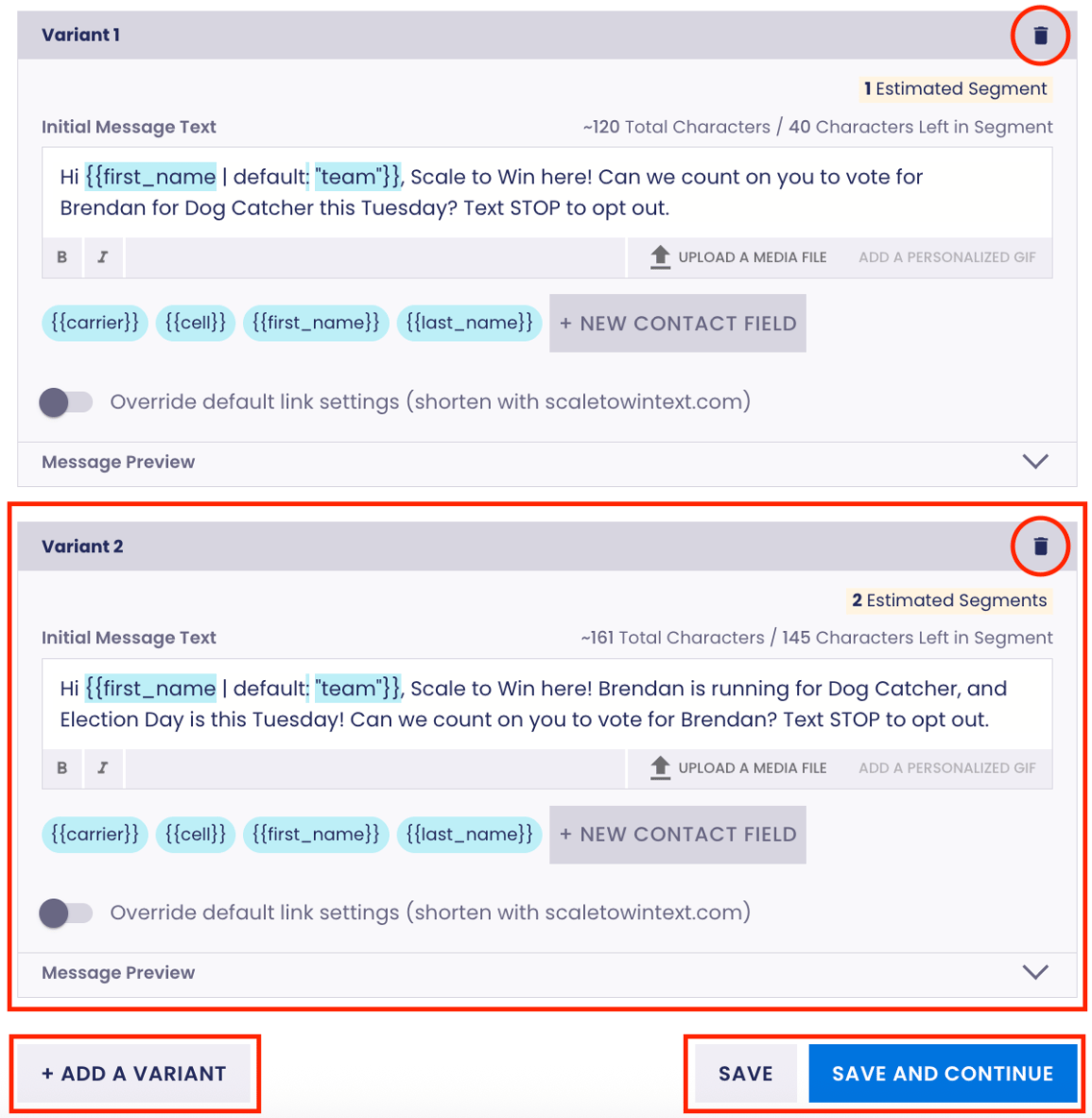 Scripts Variants Feature
